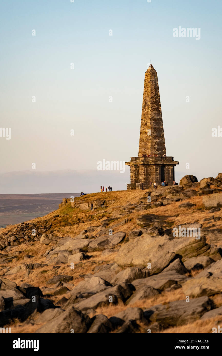 Stoodley Pike, above Todmorden, Calderdale, West Yorkshire, England ...