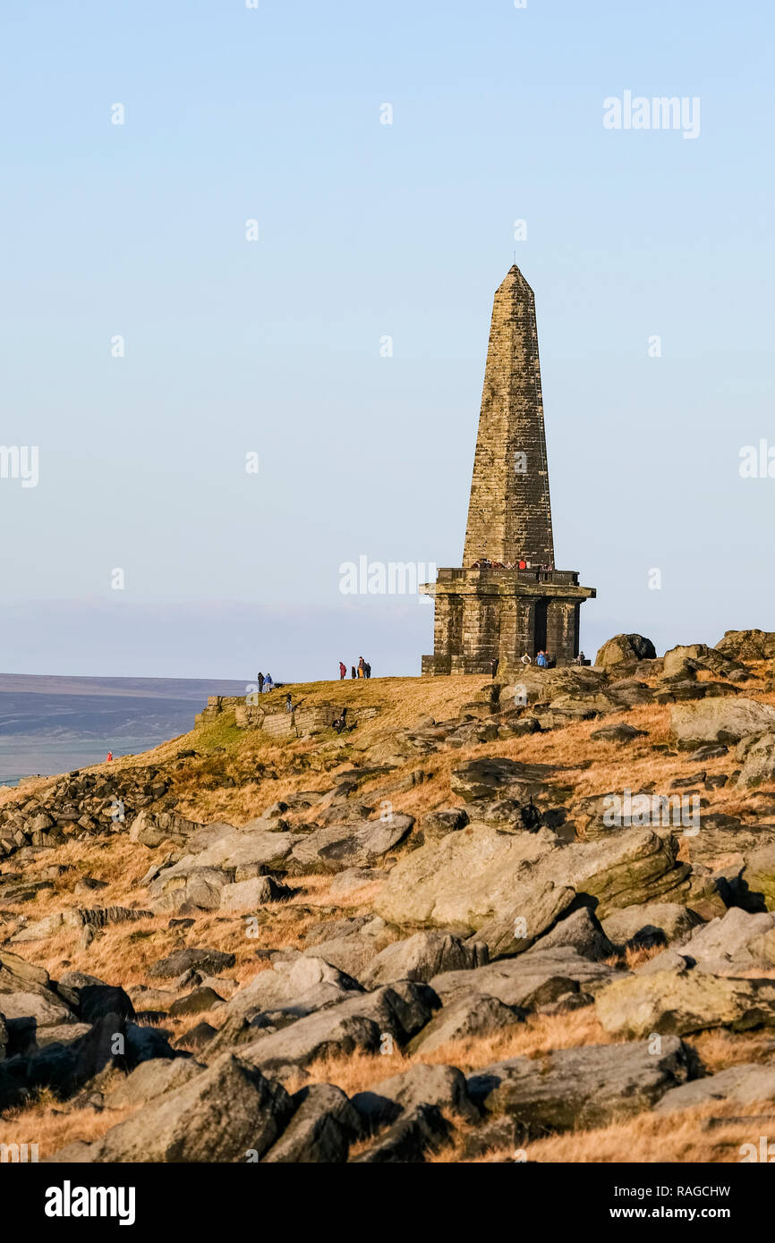 Stoodley Pike, above Todmorden, Calderdale, West Yorkshire, England ...