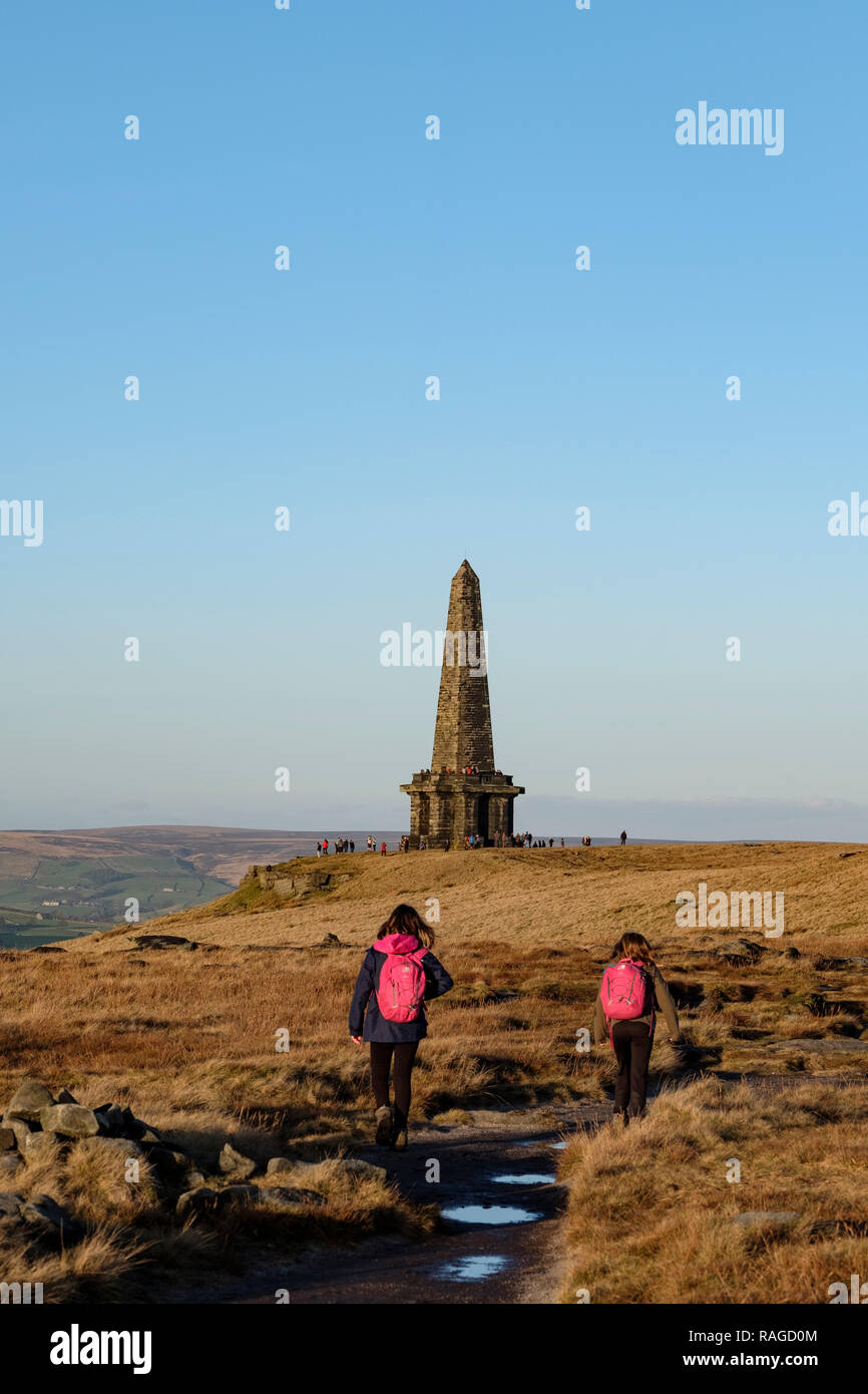 Stoodley Pike, above Todmorden, Calderdale, West Yorkshire, England ...