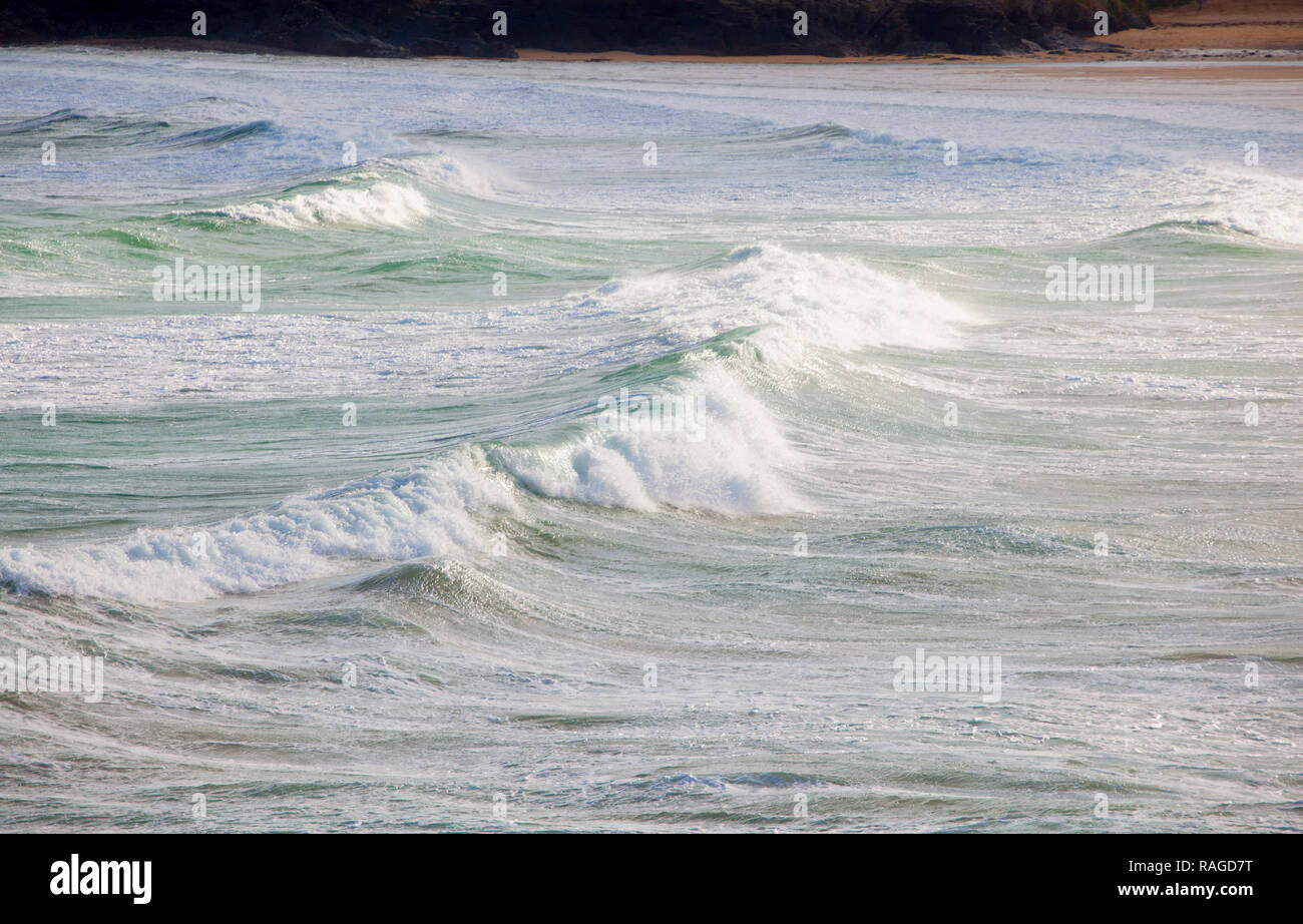 Gull rock as seen from Trebarwith Strand, North Cornwall, October Stock ...