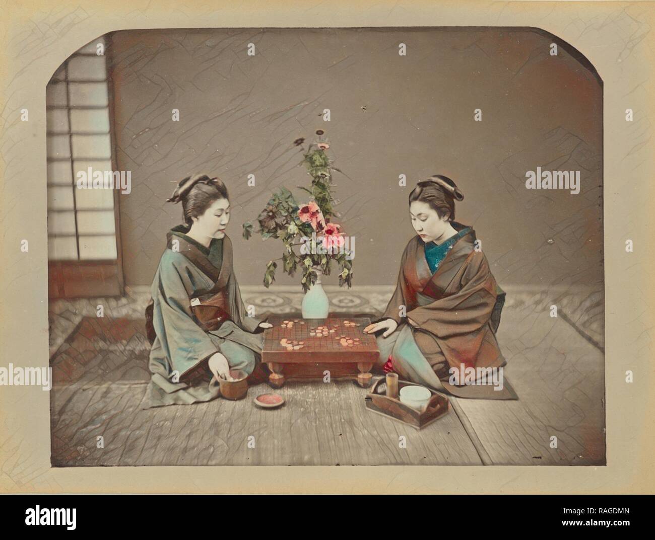 Geisha Playing at Go, possibly Baron Raimund von Stillfried (Austrian ...