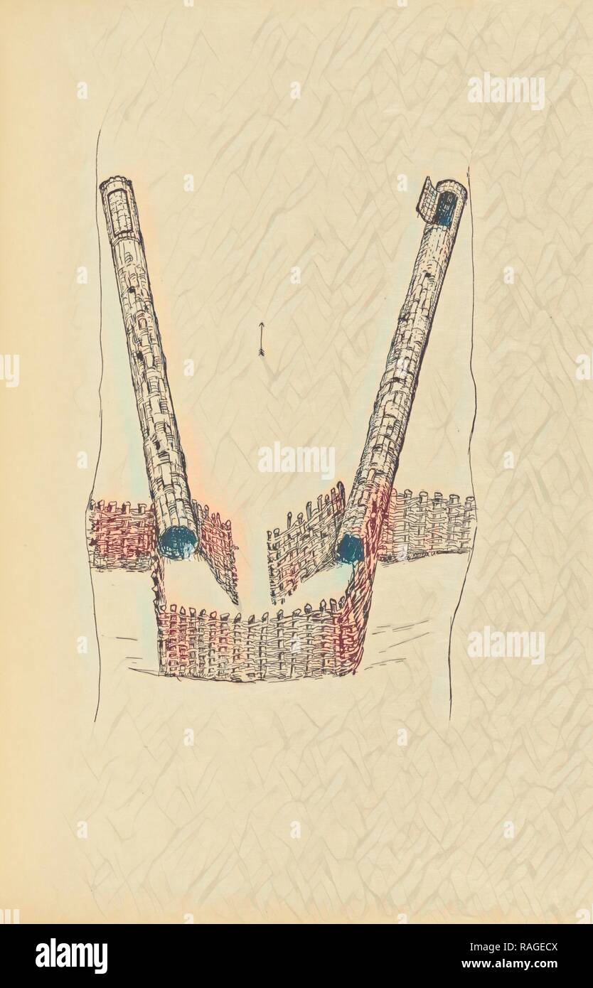 Sketch of an Indian Fish-trap, Edward S. Curtis (American, 1868 - 1952 ...