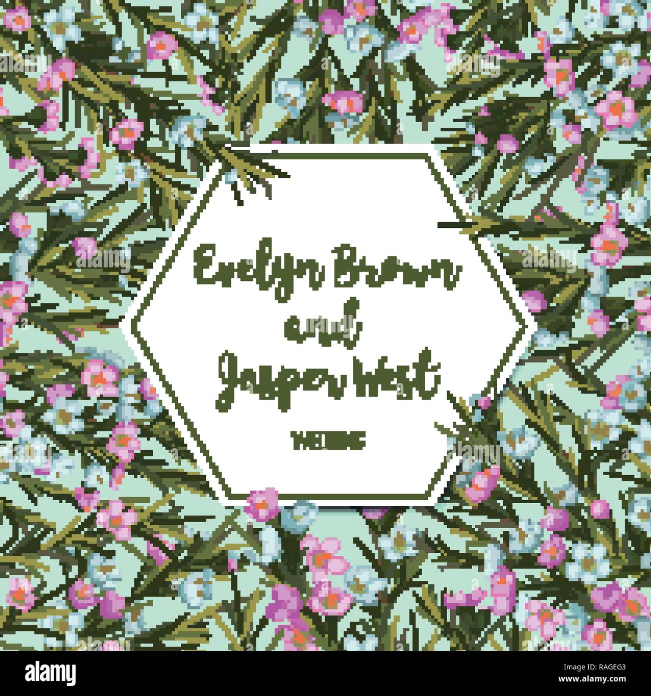 Botanical natural Illustration. Vector pattern for wedding invitation ...