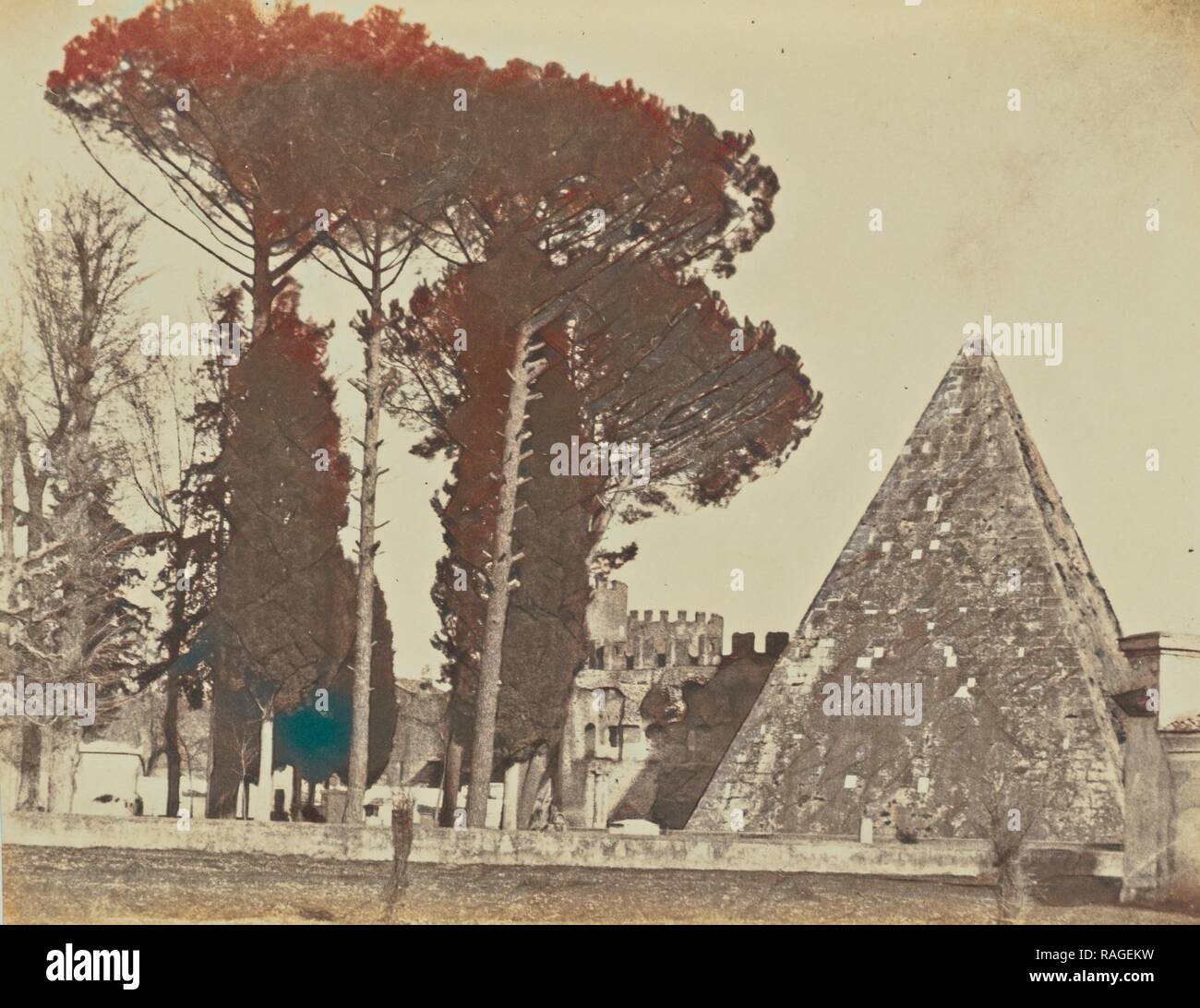 Tomb of Caius Cestius, Rome, Mrs. Jane St. John (British, 1803 - 1882 ...