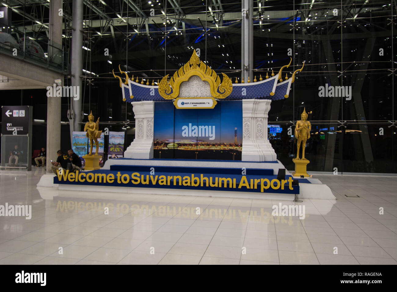Welcome sign at Bangkok airport Stock Photo - Alamy