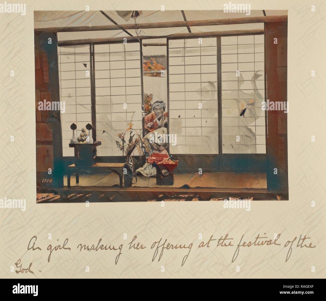 A girl making her offering at the festival of the God, Shinichi Suzuki ...