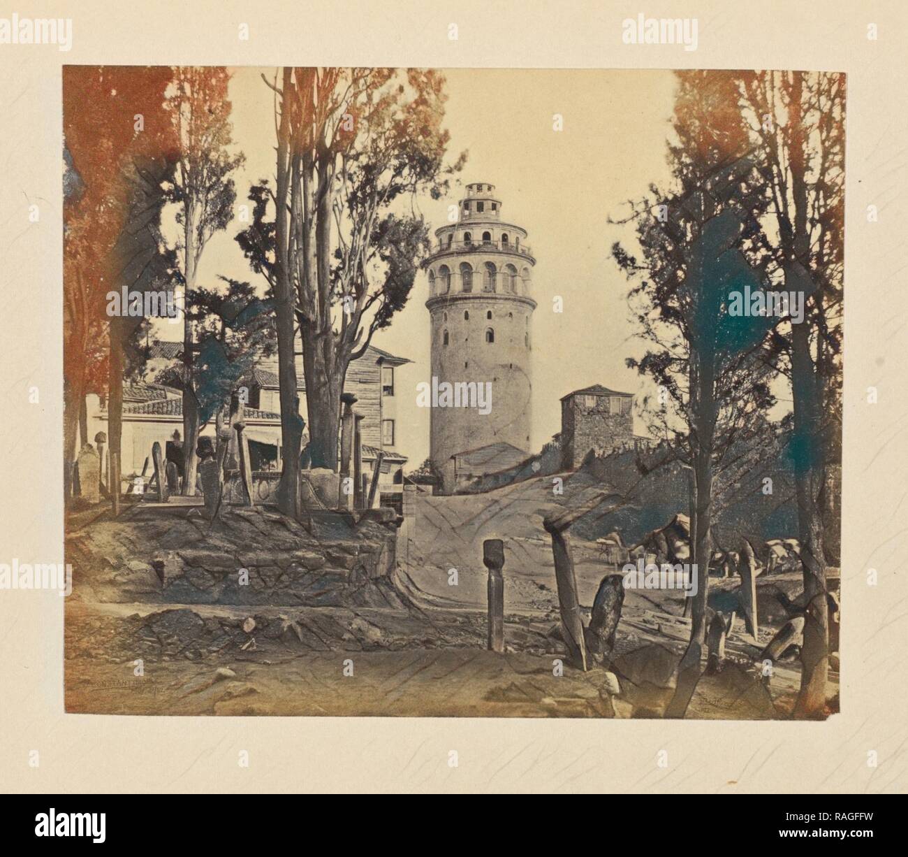 Constantinople, Tower of Galata and Portion of a Turkish Cemetery ...