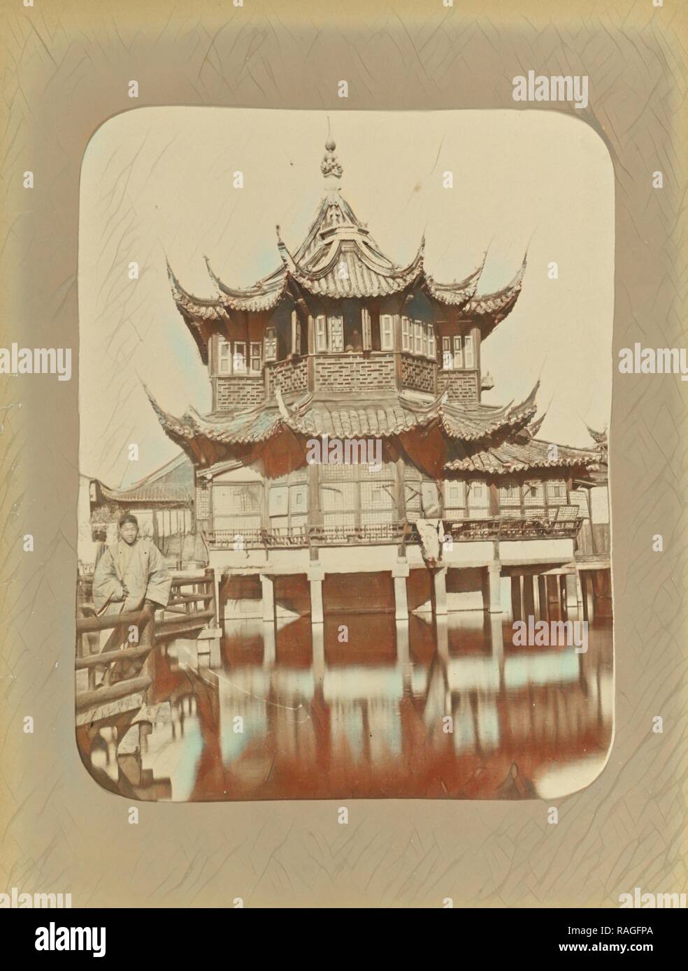 A tea-house in Chinese City, Shanghai, Attributed to William Saunders ...