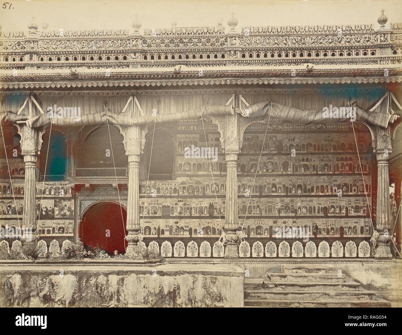 Veranda Chana Dowlah, Seringapatam, India, about 1866 - 1870, Albumen ...