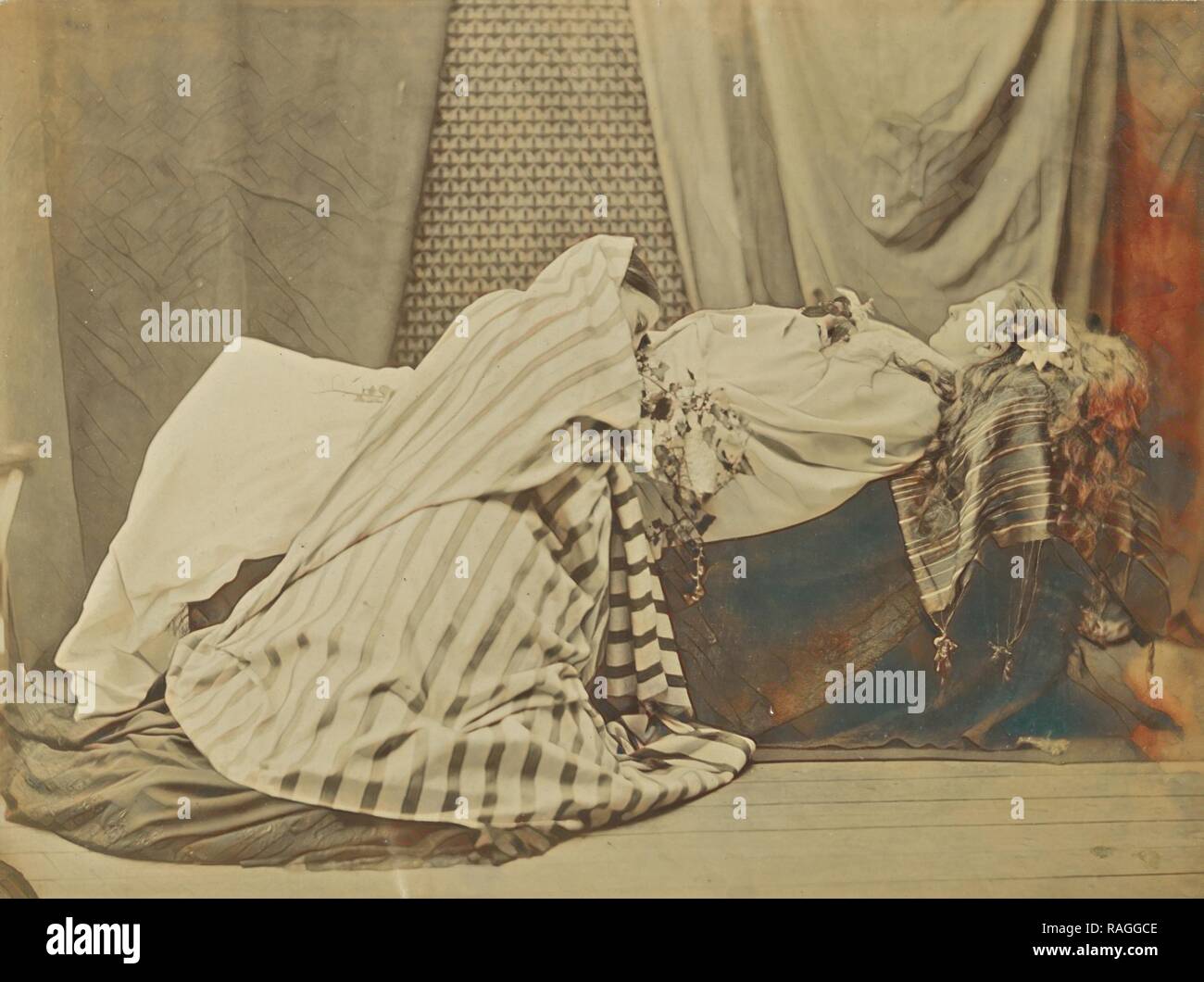 Lady Middleton as Elaine and Sophy L.M. in Tableau Vivant from Idylls ...