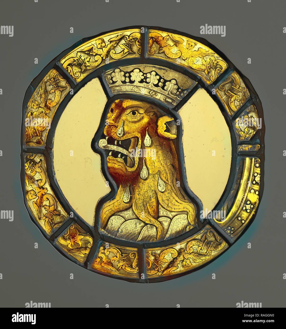 Heraldic Panel, English, East Anglia?, England, about 1520, Pot-metal ...