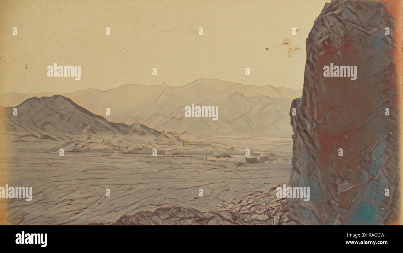 Desert view with fort in distance, John Burke (British, active 1860s ...