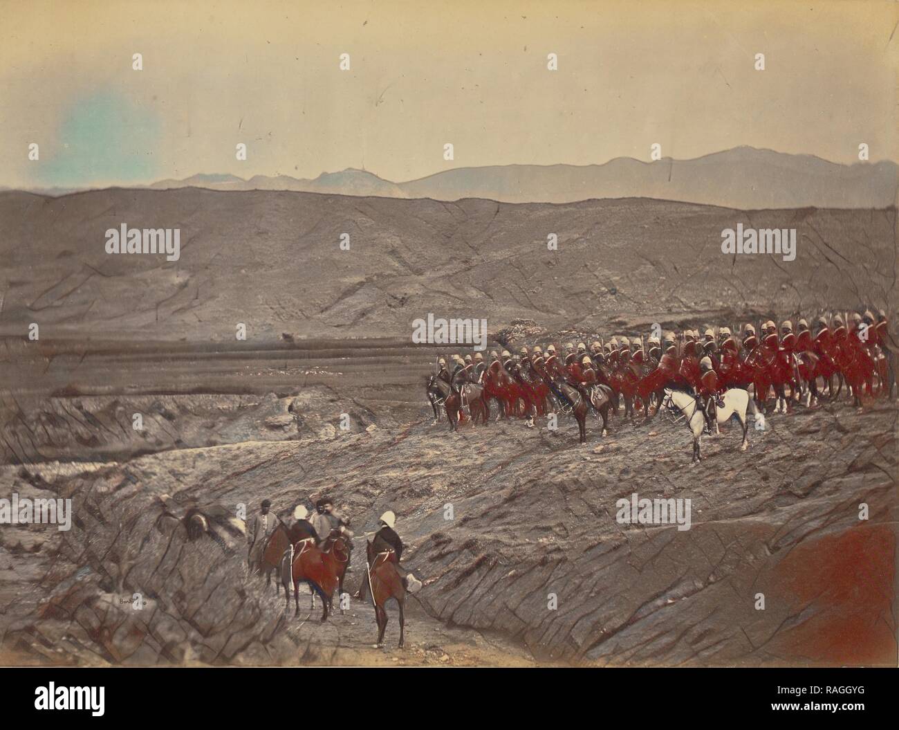 British cavalry on hillside, John Burke (British, active 1860s - 1870s ...