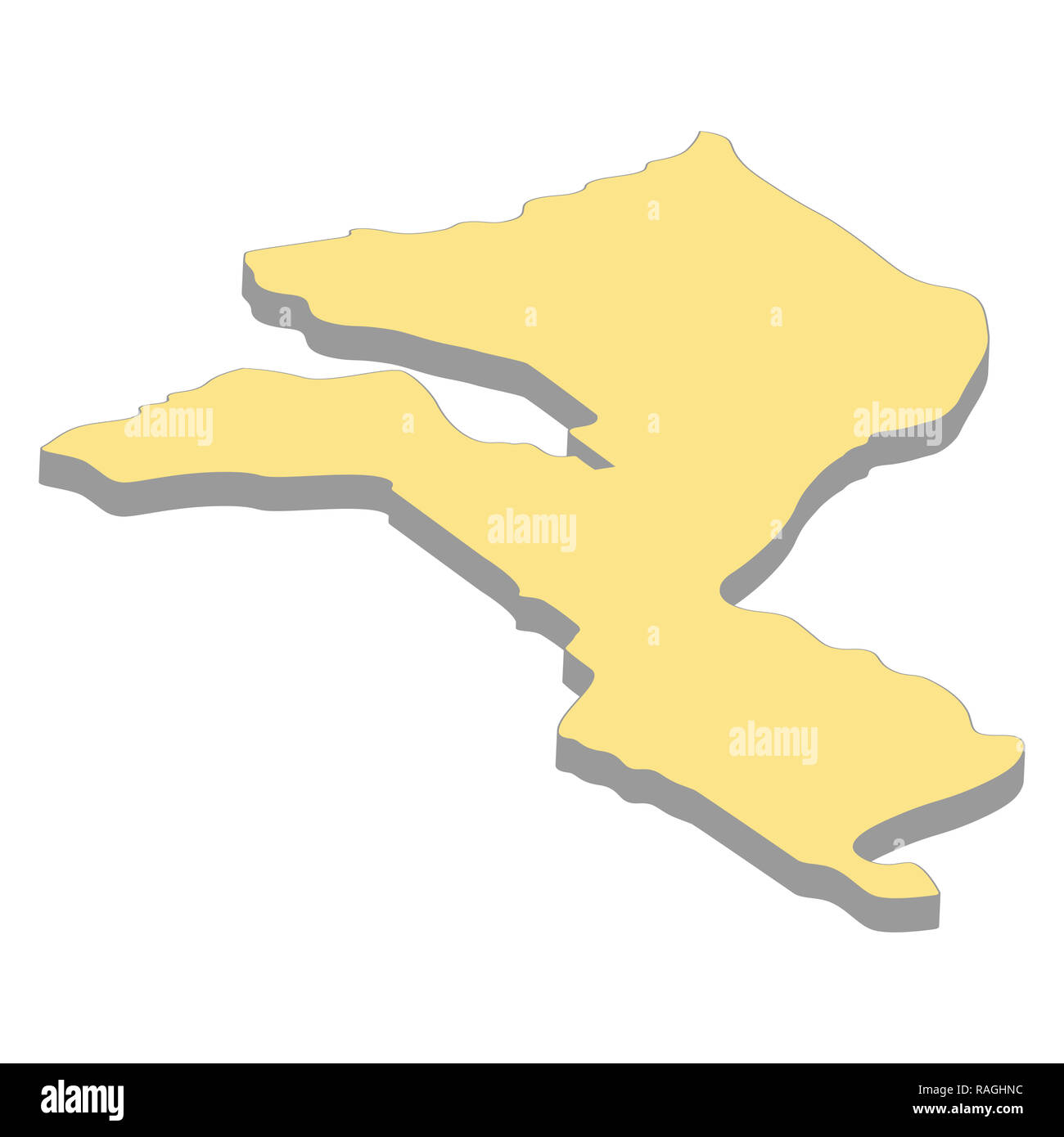 3d map of Mozambique. Silhouette of Mozambique map illustration Stock ...