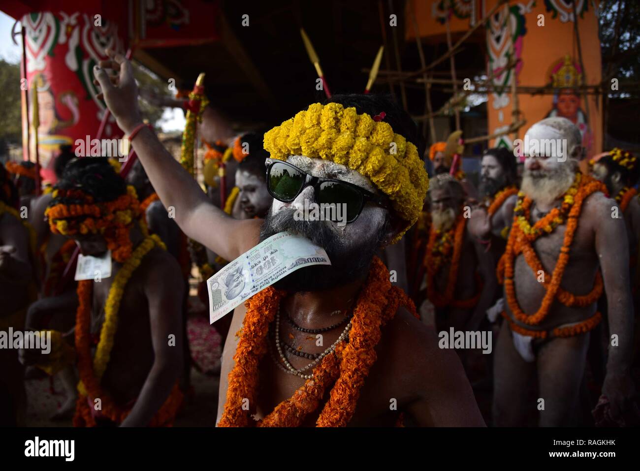 Naga sadhu procession hi-res stock photography and images - Alamy