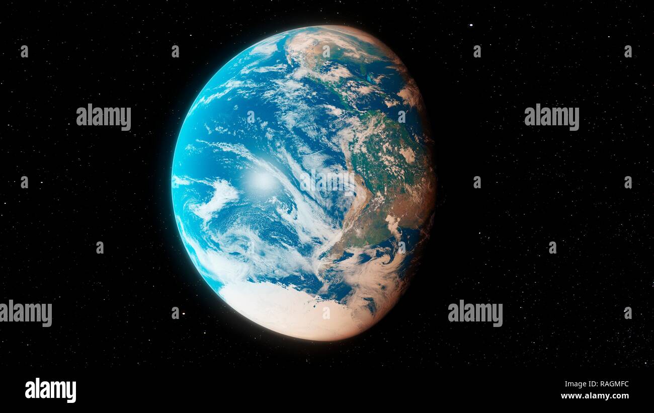 Illustration of the Earth from space Stock Photo - Alamy