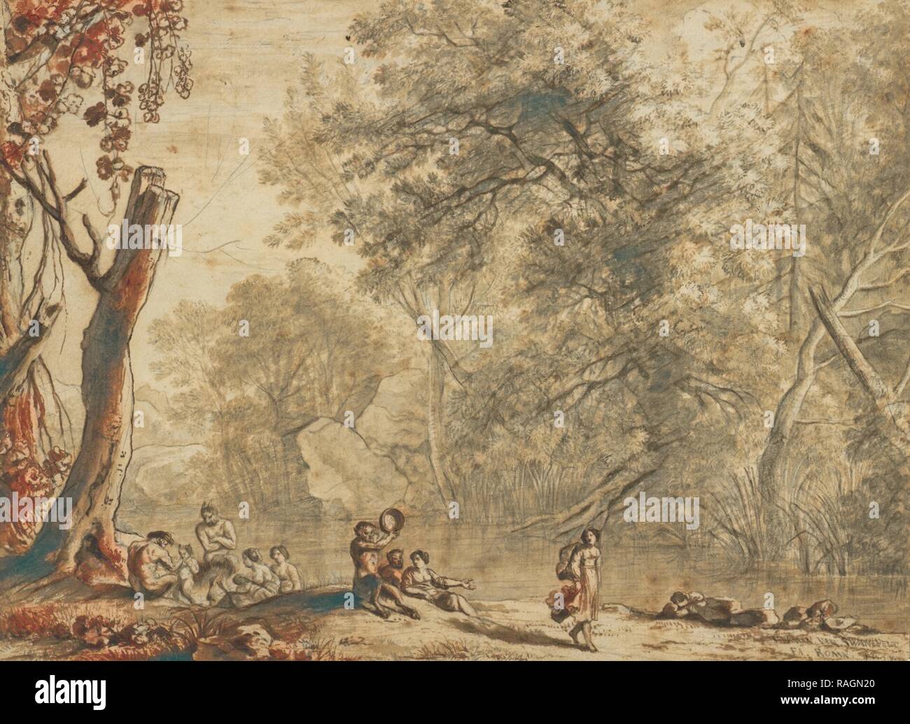 Woodland Landscape with Nymphs and Satyrs, Herman van Swanevelt (Dutch ...