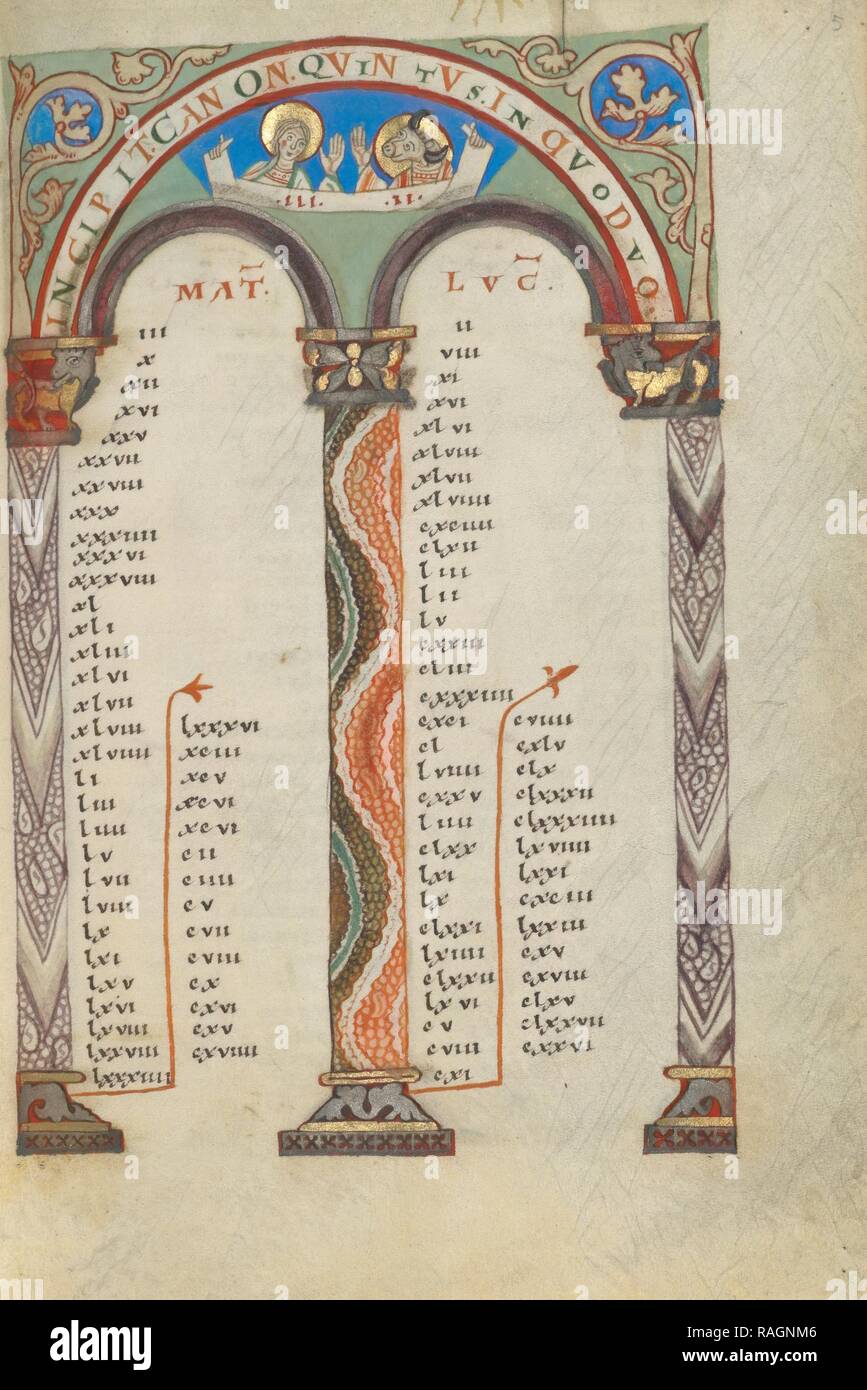 Canon Table Page, Helmarshausen, Germany, about 1120 - 1140, Tempera ...