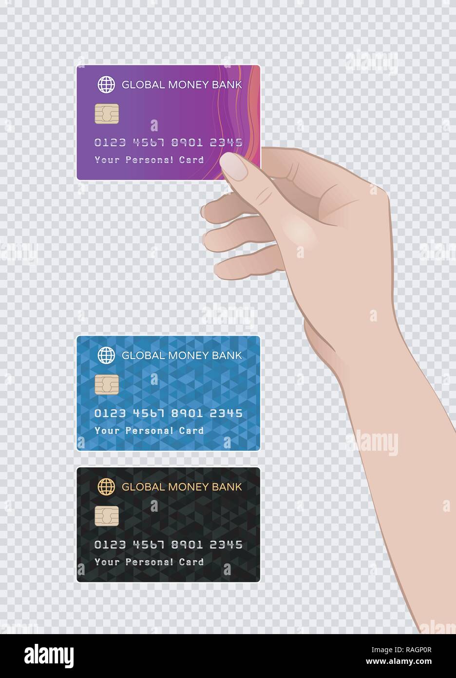 Credit card hand home Stock Vector Images - Alamy