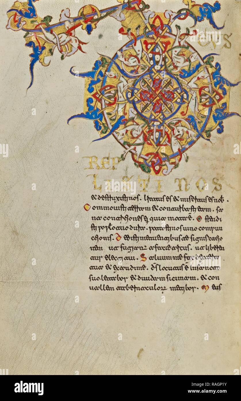 Inhabited Initial D, Montecassino, Italy, 1153, Tempera colors, gold ...