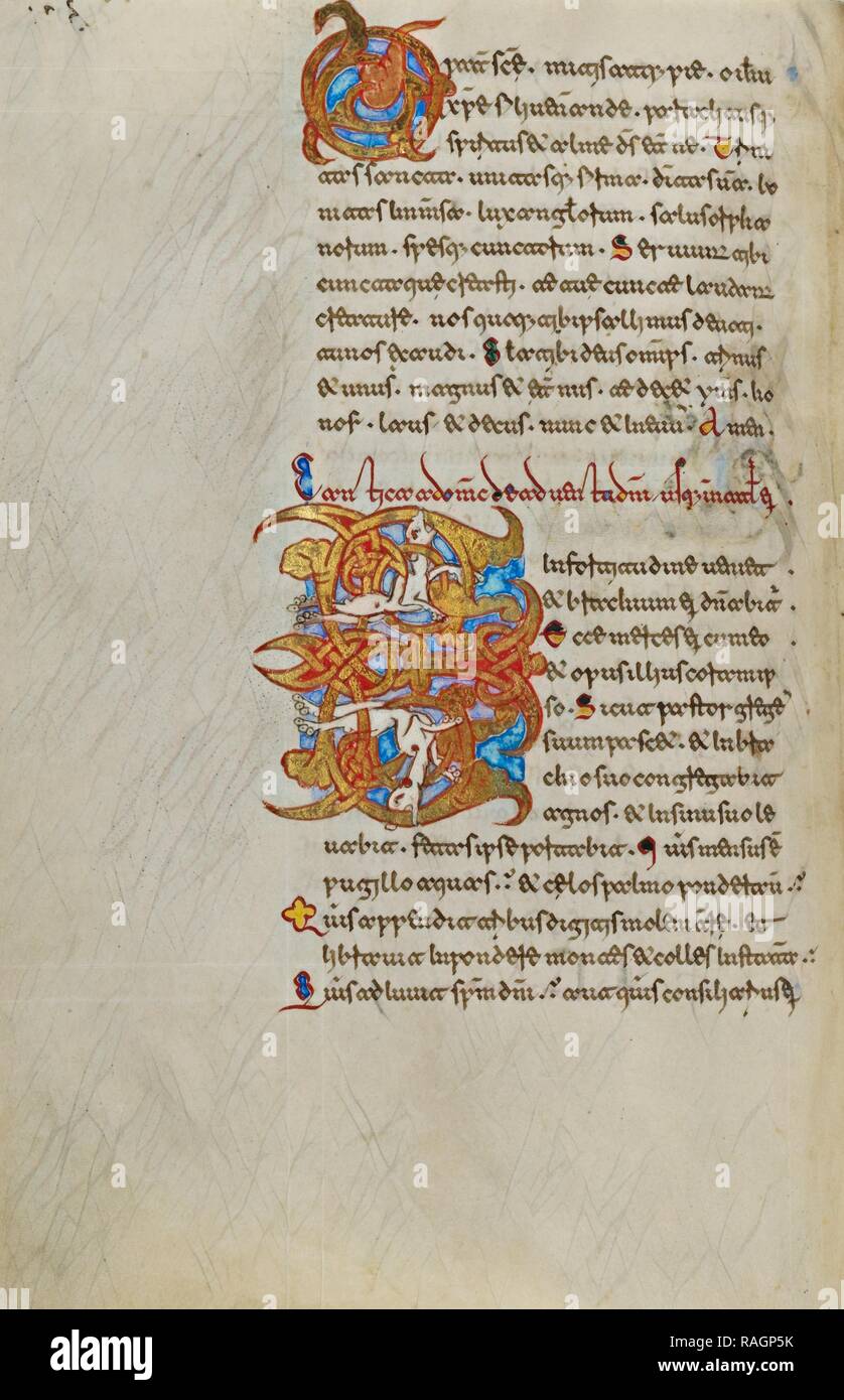 Decorated Initial O, Inhabited Initial E, Montecassino, Italy, 1153 ...