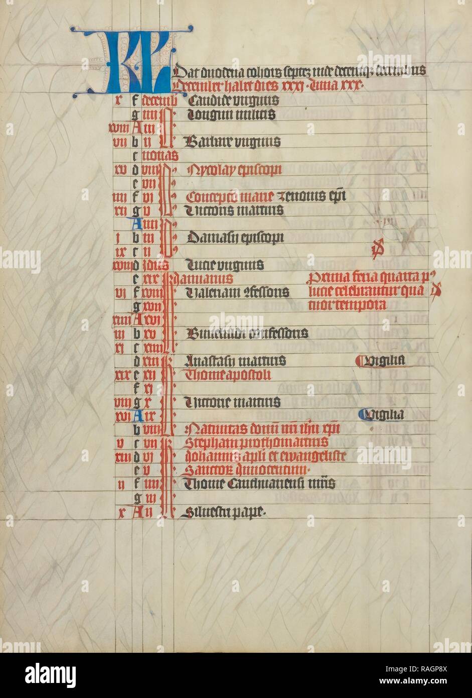 Calendar Page, Vienna, Austria, about 1420 - 1430, Tempera colors, gold ...