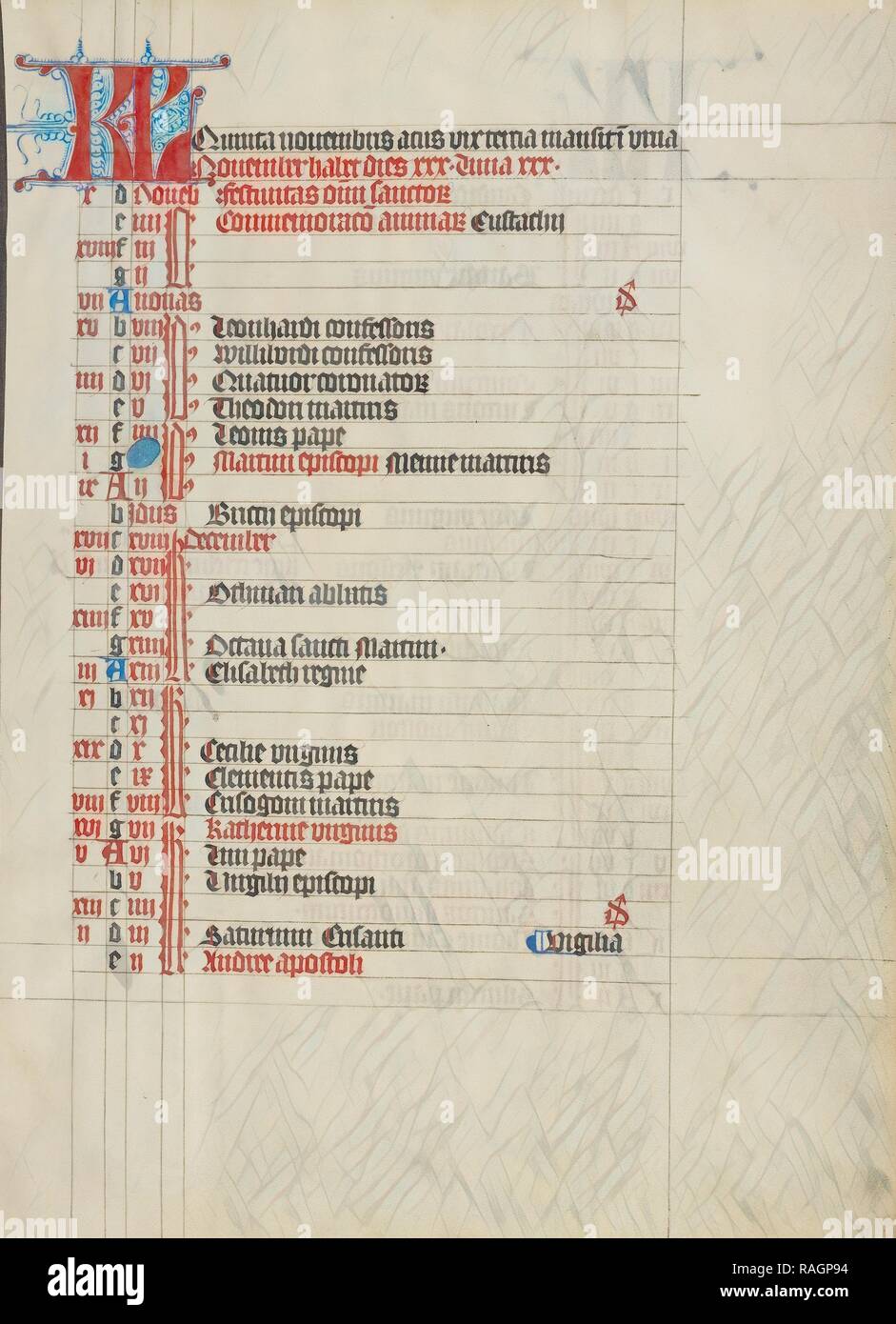 Calendar Page, Vienna, Austria, about 1420 - 1430, Tempera colors, gold ...