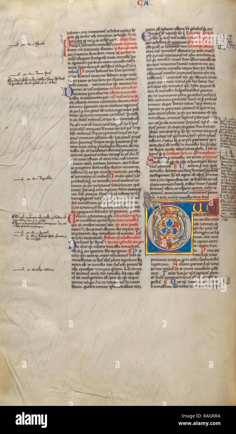 Inhabited Initial D, Sens (or), France, about 1170 - 1180, Tempera ...