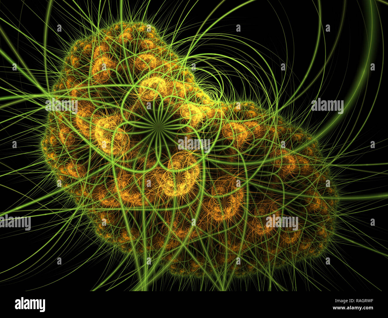 Rendering viruses in infected organism, viral disease epidemic, virus ...