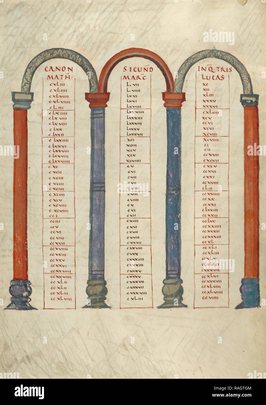 Canon Table Page, Lorsch, Germany, about 826 - 838, Tempera colors on ...