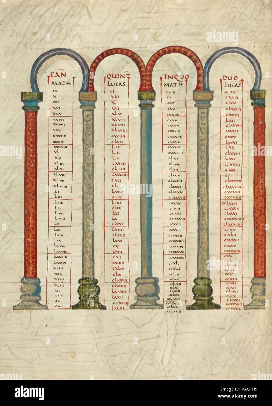 Canon Table Page, Lorsch, Germany, about 826 - 838, Tempera colors on ...
