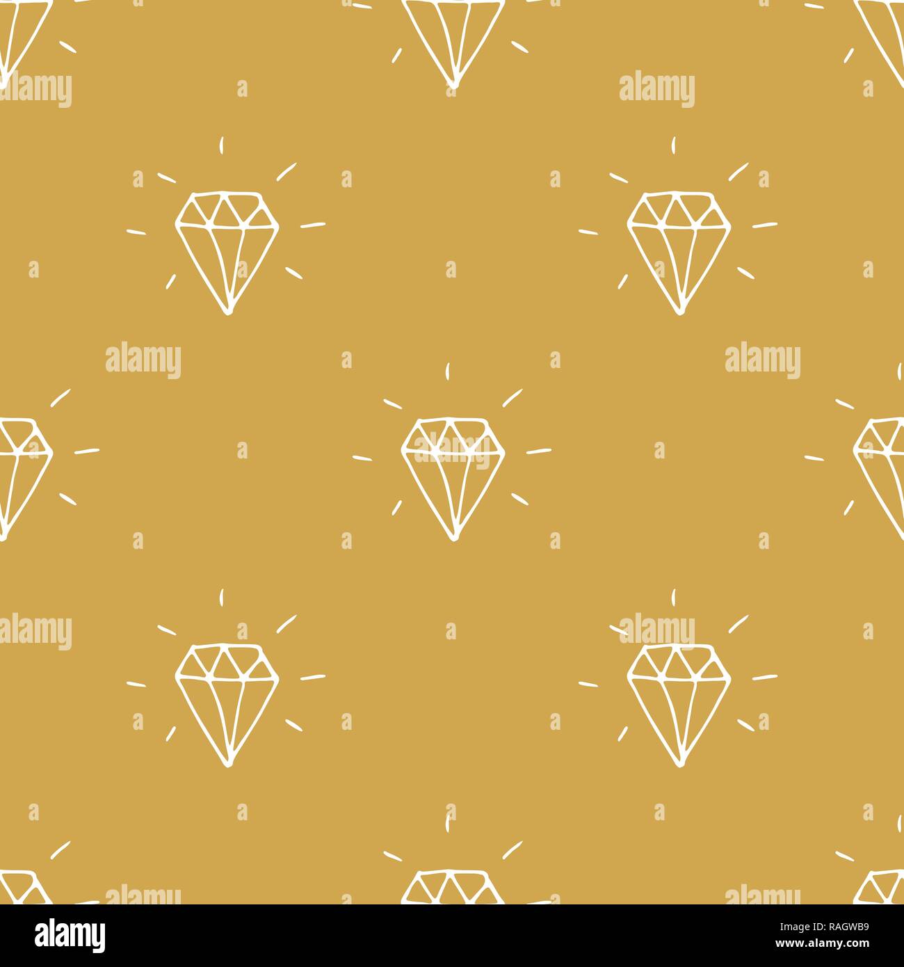 Diamond seamless pattern vector illustration. Hand drawn sketched ...