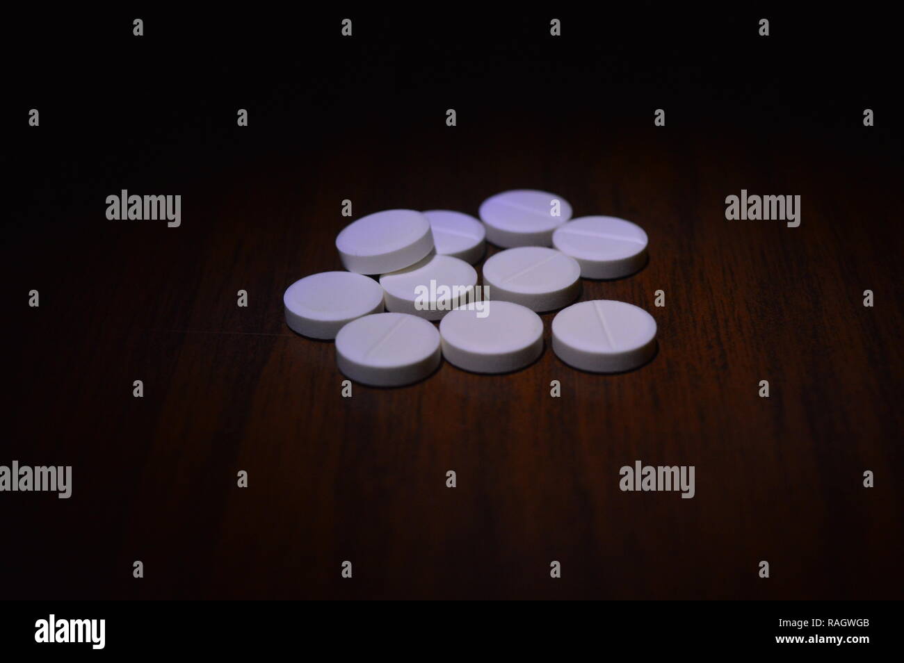 Pills on a table Stock Photo - Alamy