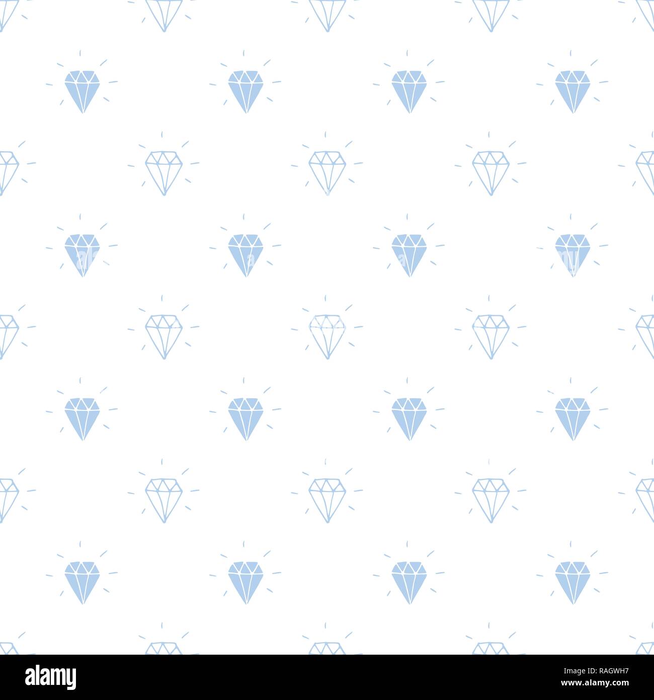 Diamond seamless pattern vector illustration. Hand drawn sketched ...