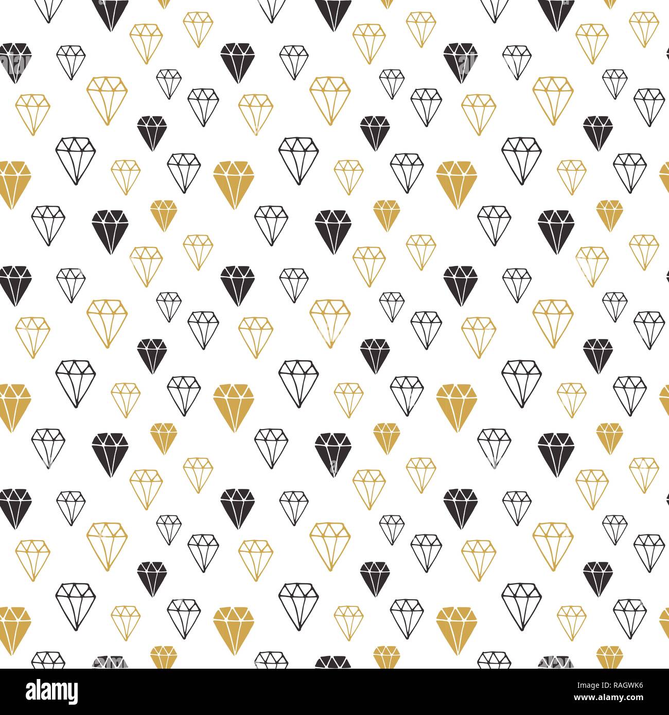 Diamond seamless pattern vector illustration. Hand drawn sketched ...