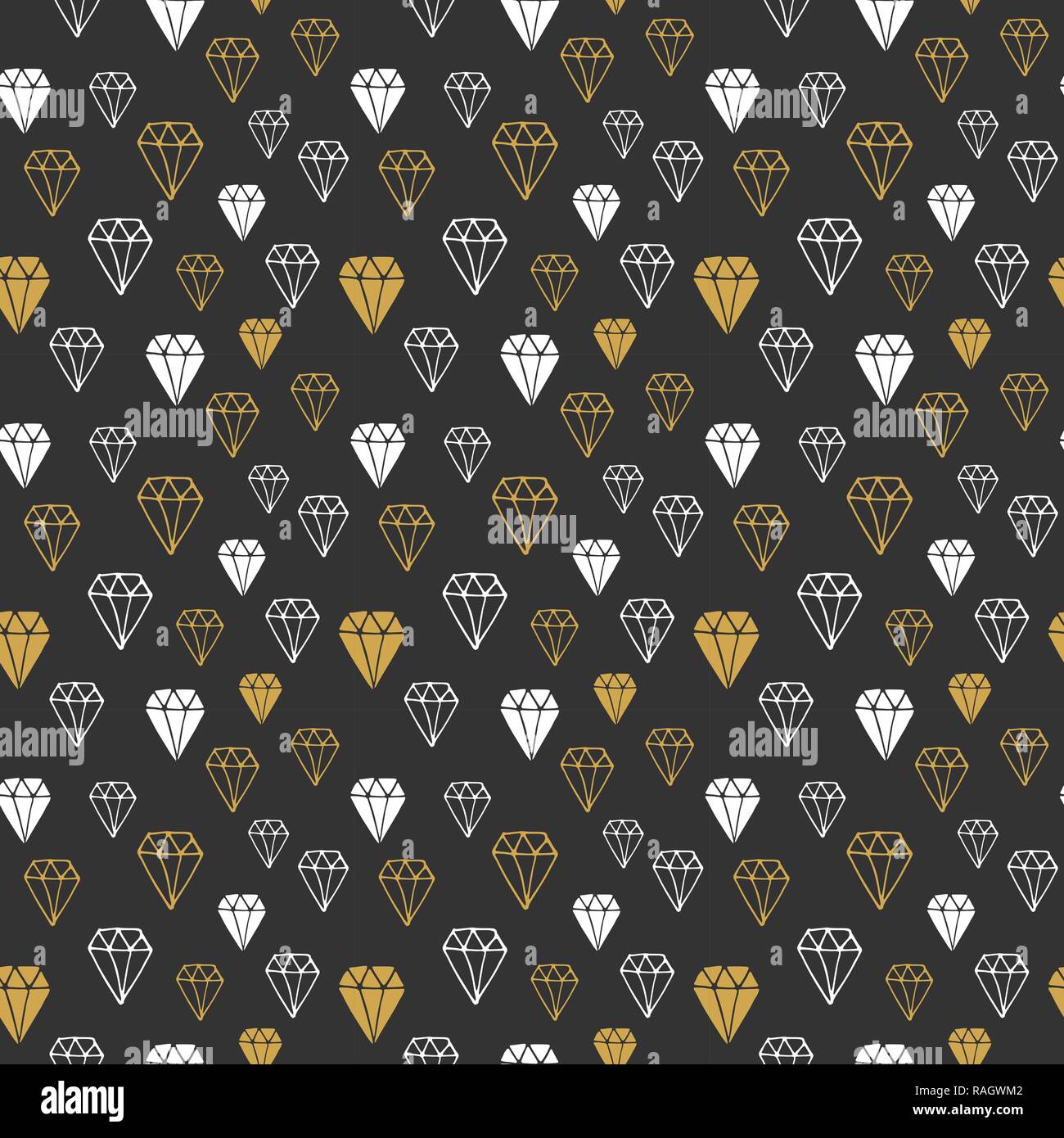 Diamond seamless pattern vector illustration. Hand drawn sketched ...