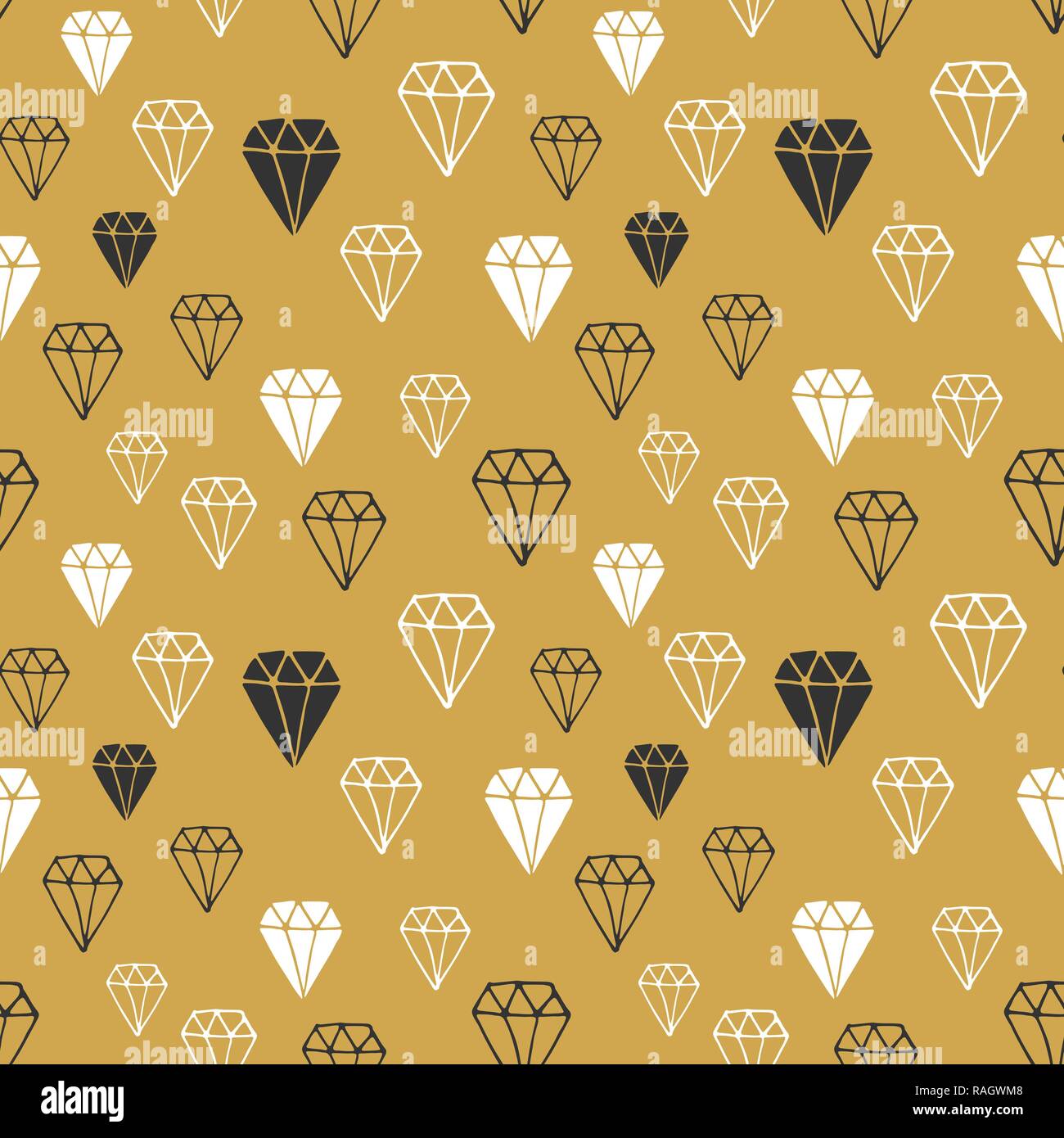 Diamond Seamless Pattern Vector Illustration Hand Drawn Sketched