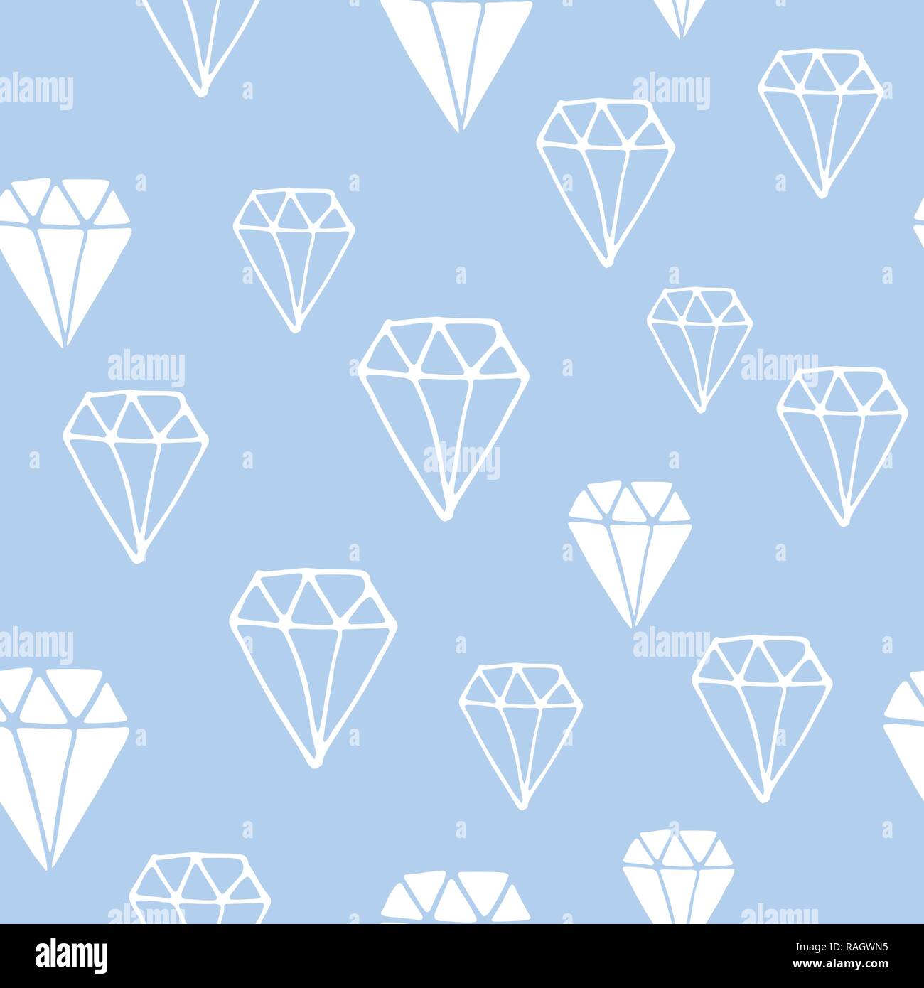 Diamond seamless pattern vector illustration. Hand drawn sketched ...