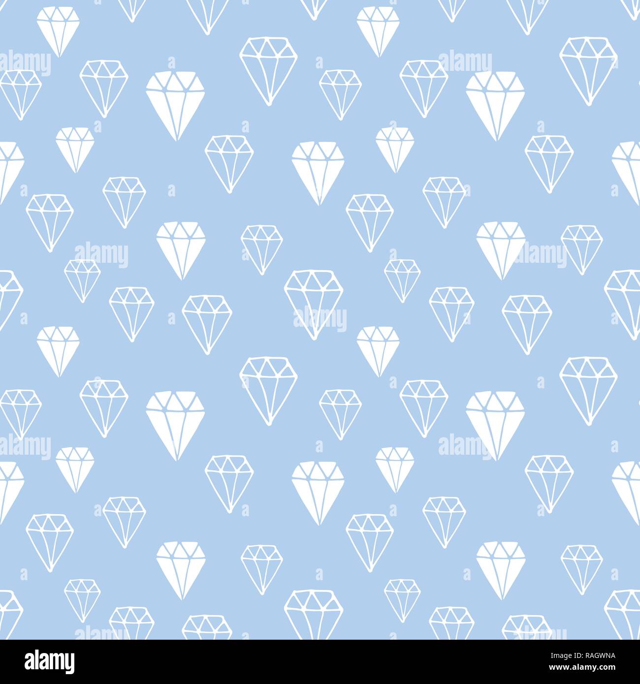 Diamond seamless pattern vector illustration. Hand drawn sketched ...