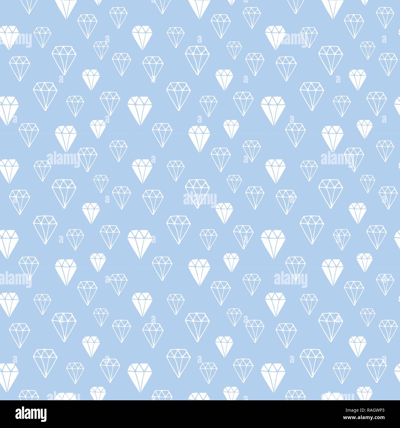 Diamond seamless pattern vector illustration. Hand drawn sketched ...