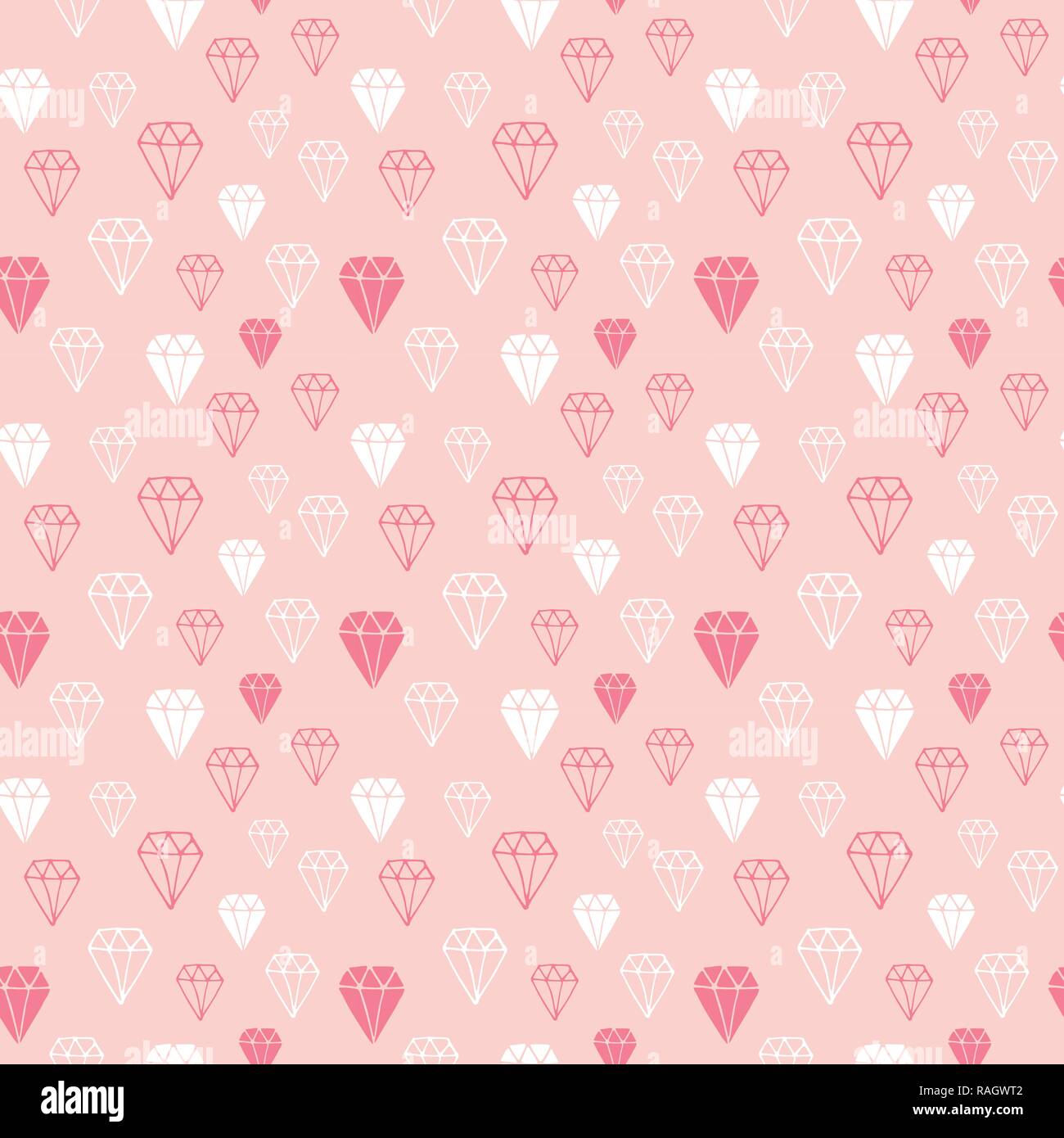 Diamond seamless pattern vector illustration. Hand drawn sketched ...