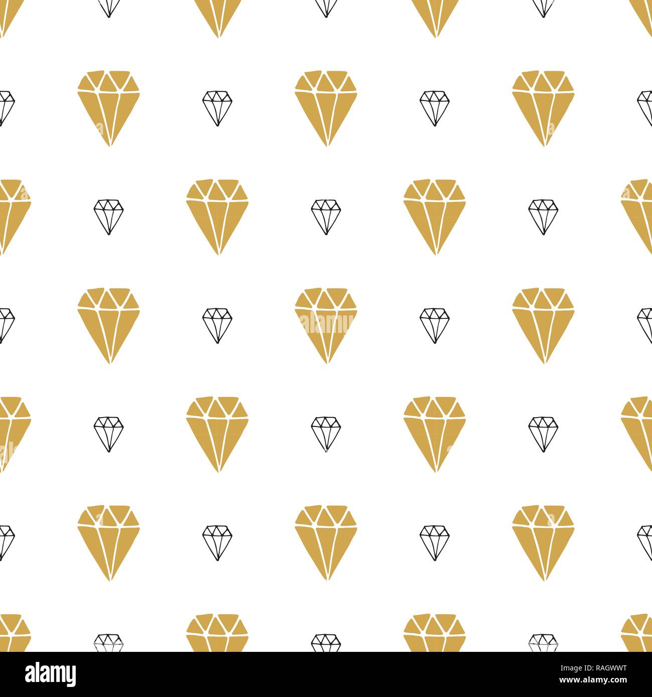 Diamond seamless pattern vector illustration. Hand drawn sketched ...