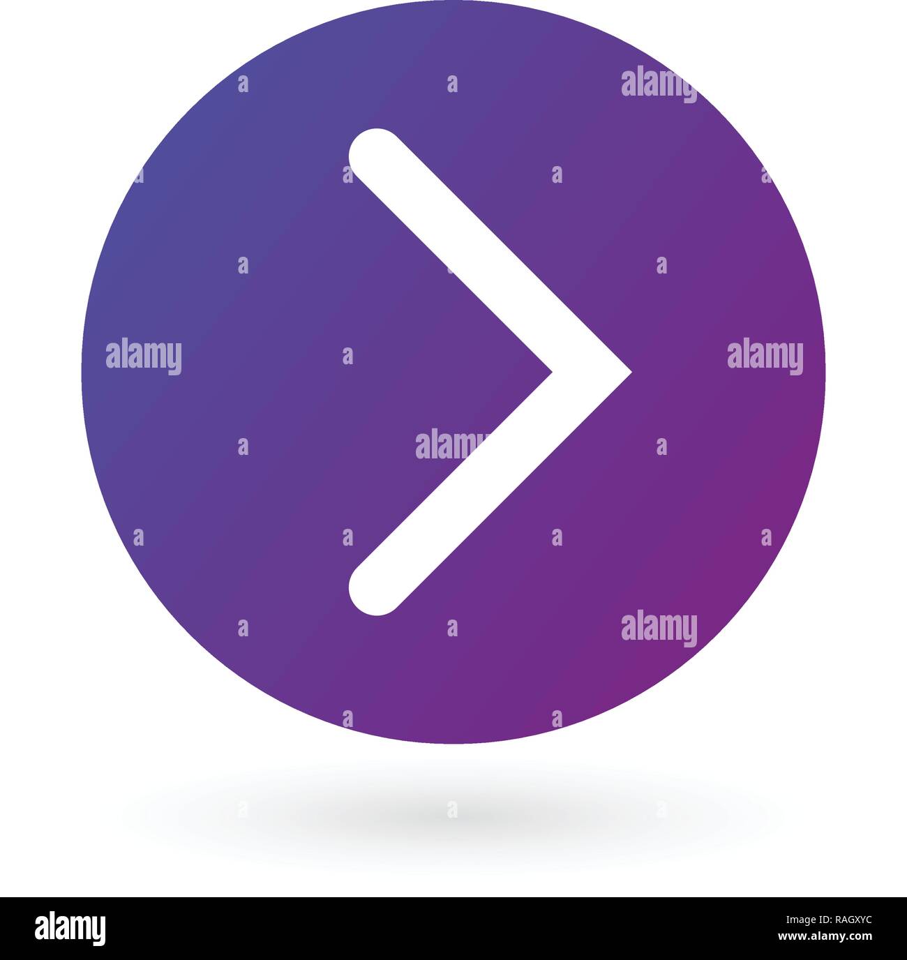 white right rounded arrow in purple gradient circle icon. Continue icon ...