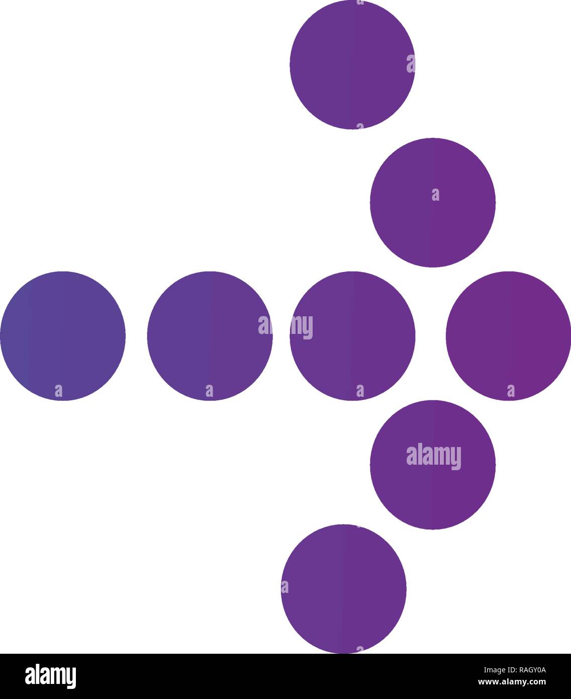 Right purple gradient dotted arrow icon. Continue icon. Next sign. East ...