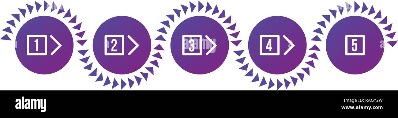 Colorful purple gradient Circles five steps infographic element, With ...