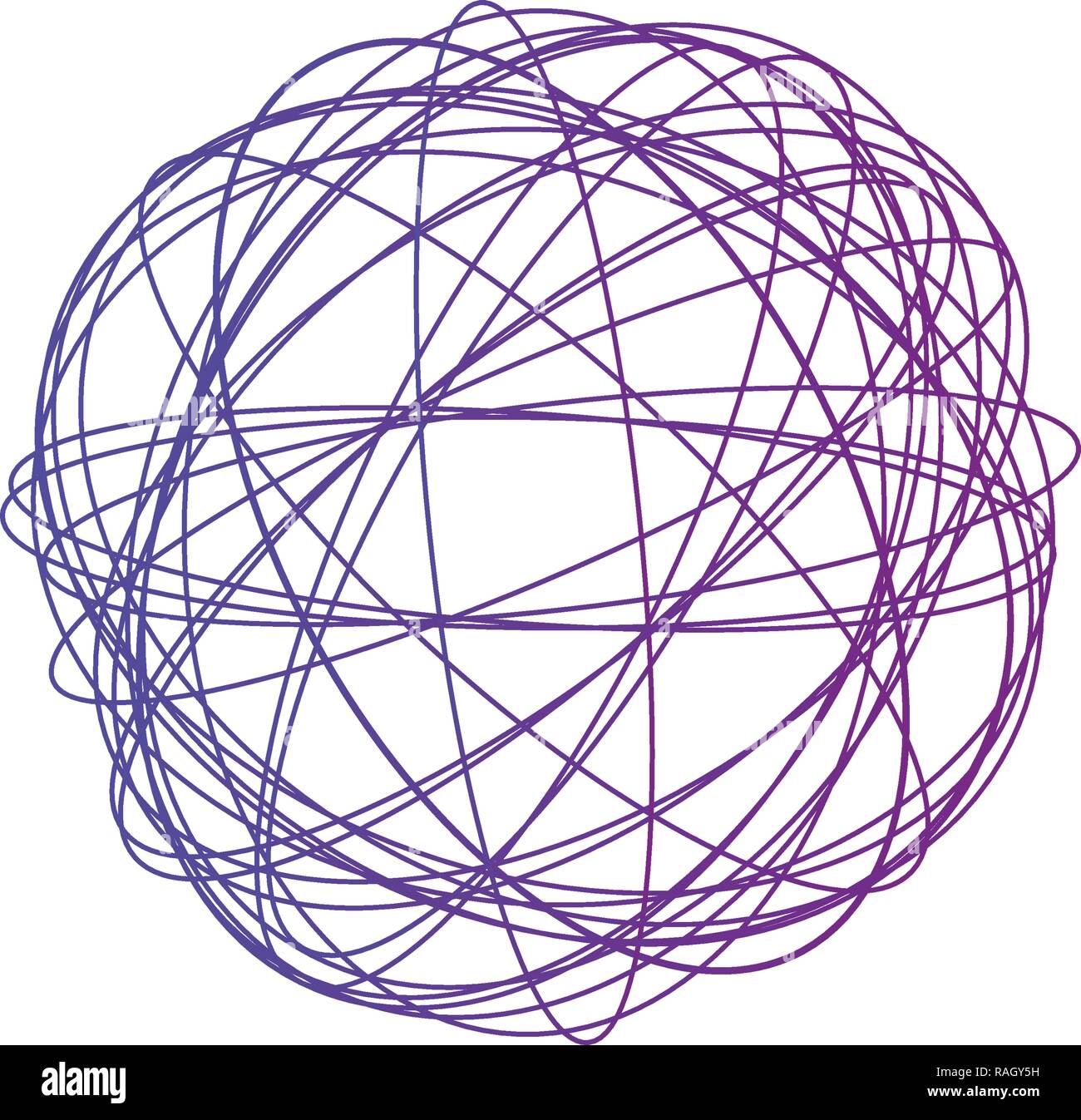 Tangled circle clew, Colored intricate texture. Chaotic colorful ...