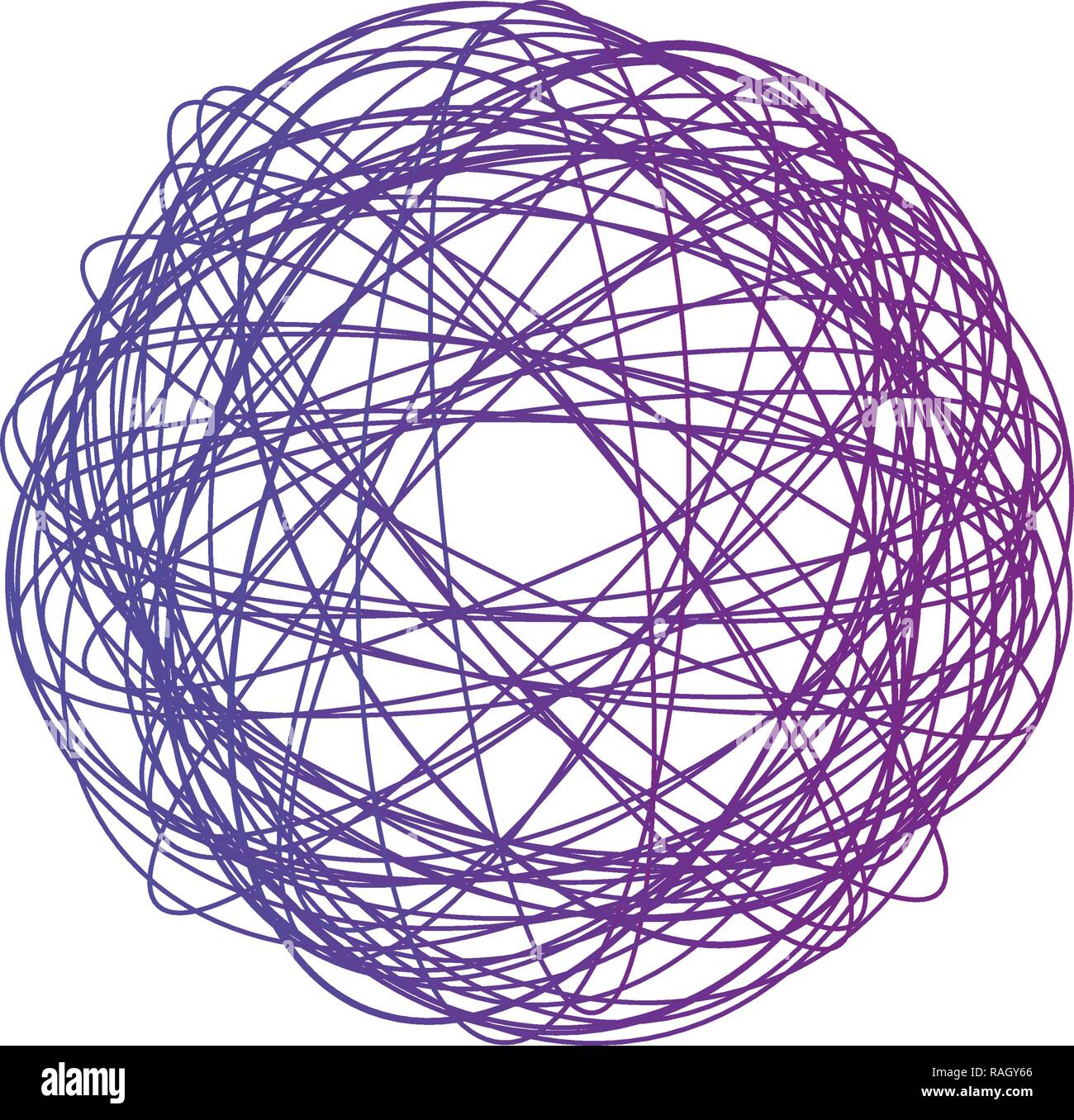 Tangled circle clew, Colored intricate texture. Chaotic colorful ...