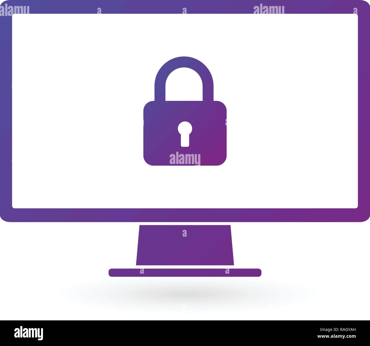 Security Computer Lock Icon, password protected data concept. Vector ...