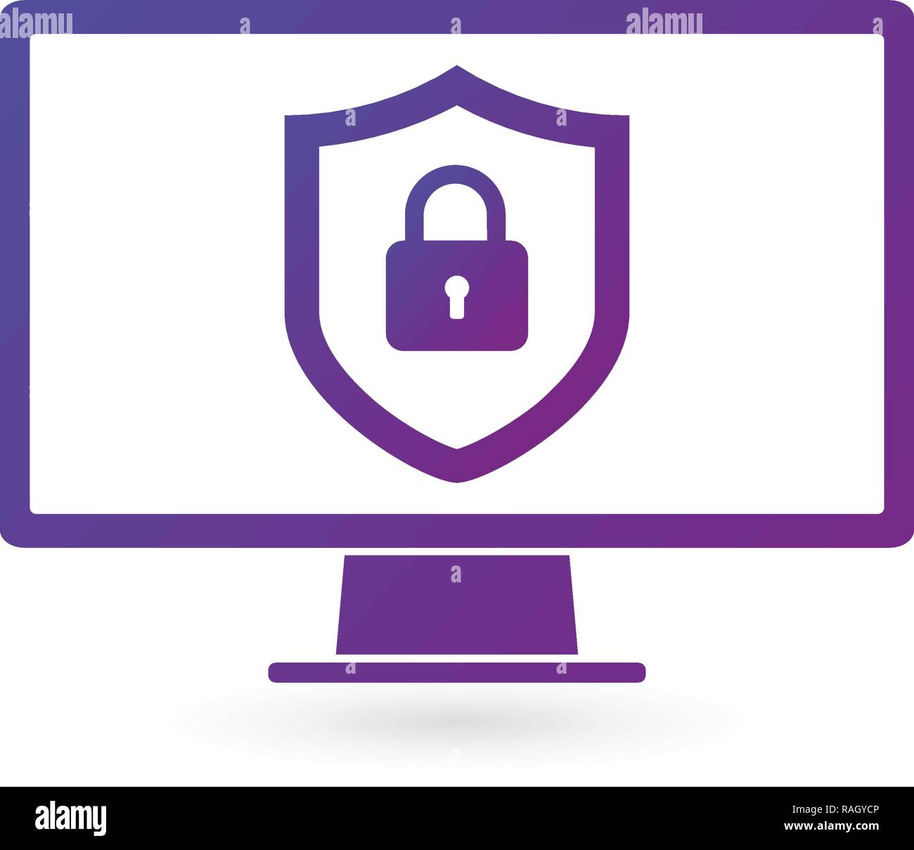 GDPR General Data Protection Regulation, big lock and shield on ...