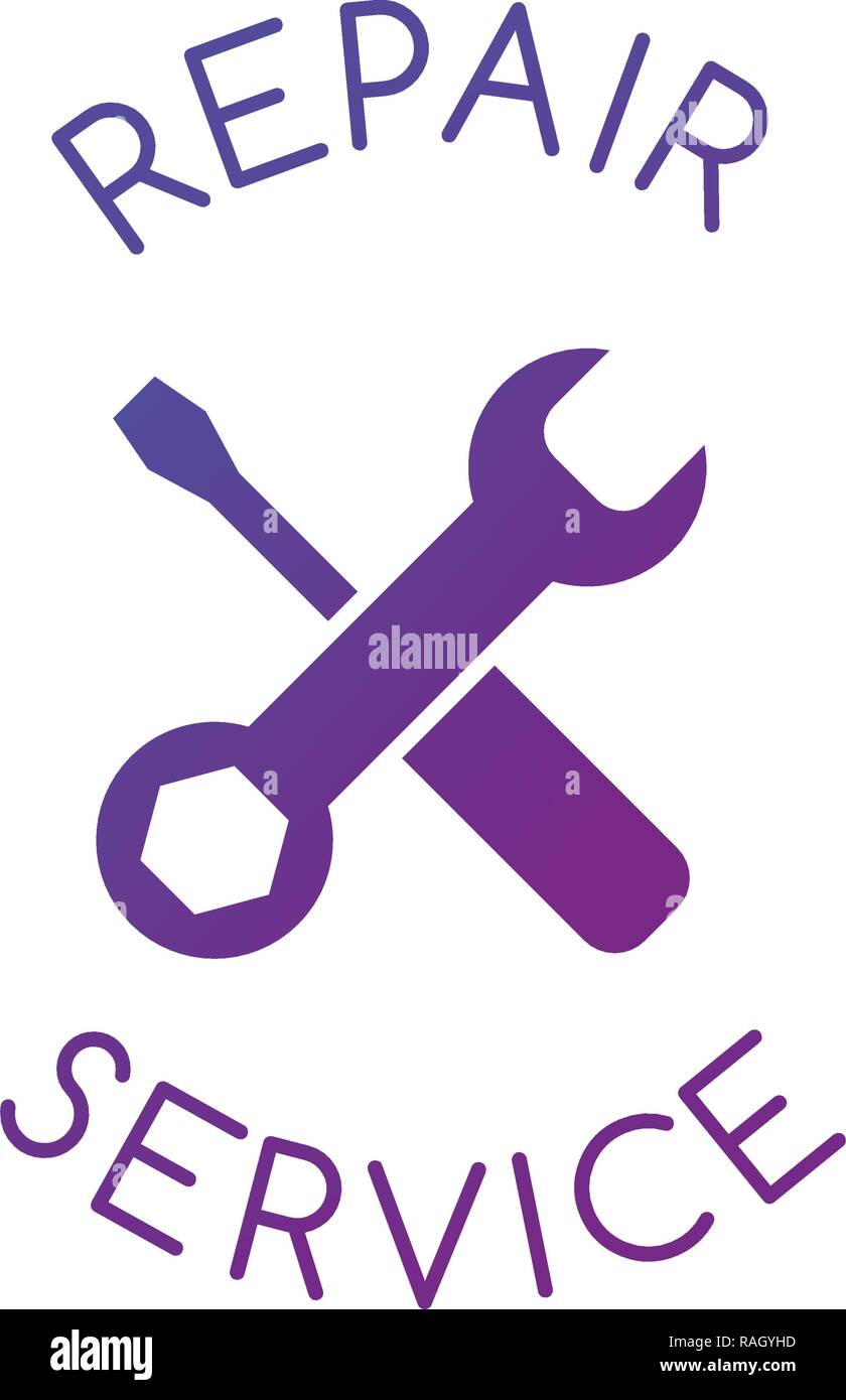 Repair services icon vector illustration on white background. clean ...